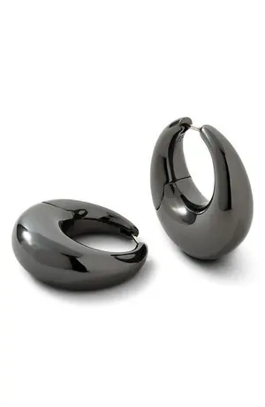 JENNIFER FISHER Dylan Dome Huggie Hoop Earrings - Hematite