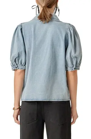 English Factory Peter Pan Collar Denim Top
