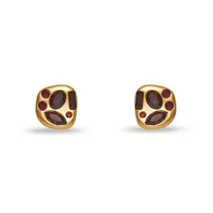 Lele Sadoughi Molten Button Earrings - Garnet 600