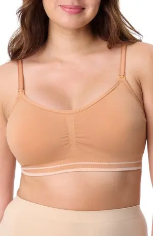 Motherhood Maternity Seamless Nursing And Hands-free Pumping Bra - Caramel