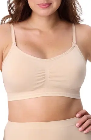 Motherhood Maternity Seamless Nursing And Hands-free Pumping Bra - Essential Nude
