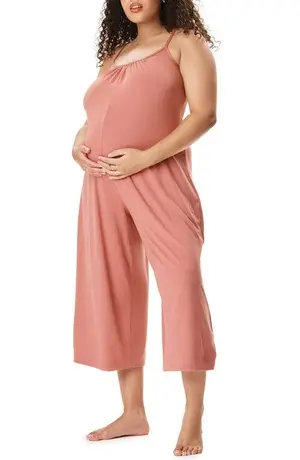 Motherhood Maternity Maternity Sleep Romper With Nursing Access - Mauve