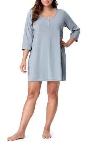 Motherhood Maternity Sleep Henely Nightgown With Nursing Access - Grey