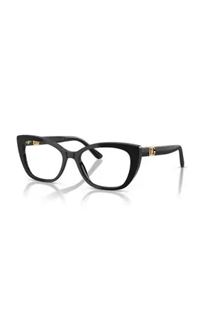 Dolce & Gabbana 52mm Cat Eye Optical Glasses - Black