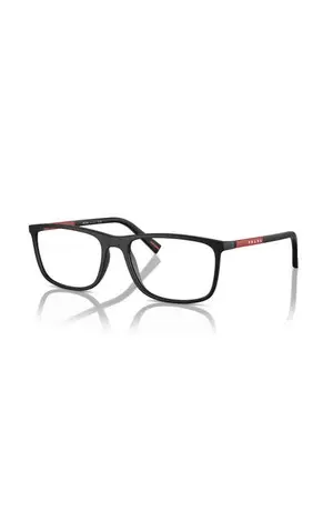 Prada 55mm Rectangle Optical Glasses - Black