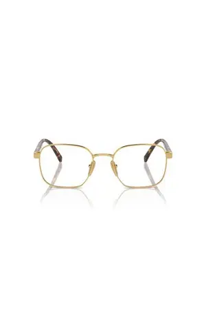 Prada 53mm Rectangle Optical Glasses - Gold
