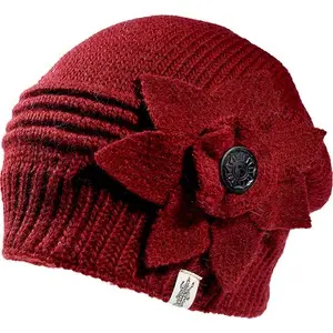 NIRVANNA DESIGNS Wool Beanie With Shearling Lining Burgundy