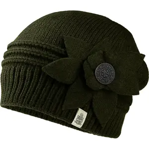 NIRVANNA DESIGNS Wool Beanie With Shearling Lining - Olive