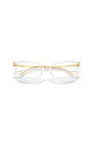 Dolce & Gabbana 54mm Rectangle Full Rim Eyeglasses - Transparent