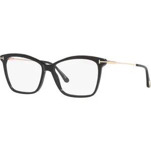 TOM FORD 56mm Square Full Rim Eyeglasses - Black
