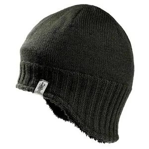 NIRVANNA DESIGNS Wool Beanie With Sherpa Lining - Olive