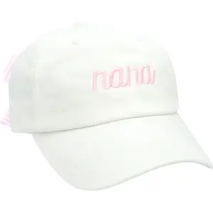 BITS & BOWS Adult Baseball Cap With Bow Detail - White