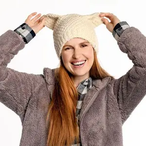 NIRVANNA DESIGNS Bear Ear Beanie - White
