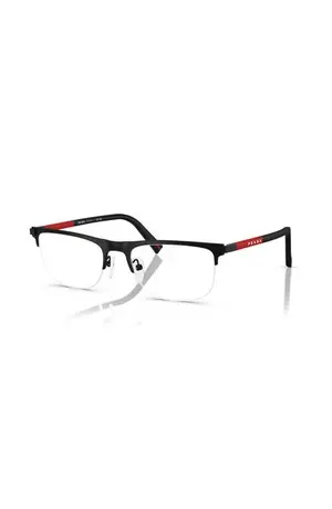 Prada 53mm Rectangle Optical Glasses - Black