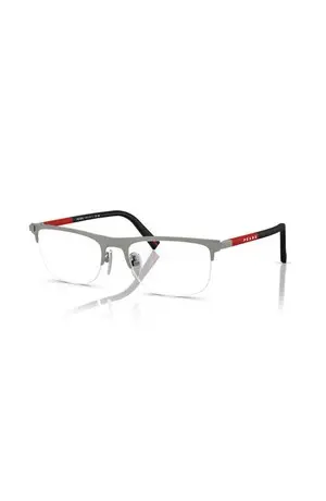 Prada 53mm Rectangle Optical Glasses - Silver