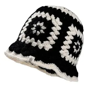 NIRVANNA DESIGNS Crochet Wool Beanie - Black