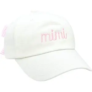 BITS & BOWS Mimi Bow Detail Baseball Cap - White