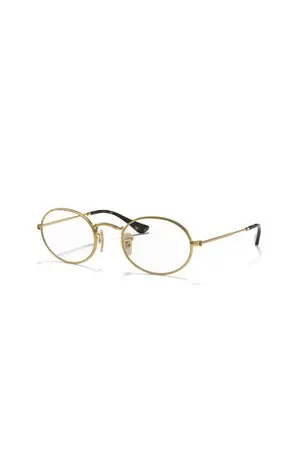 Ray-ban 51mm Oval Optical Glasses - Gold