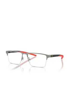 SCUDERIA FERRARI 55mm Rectangle Eyeglasses - Grey
