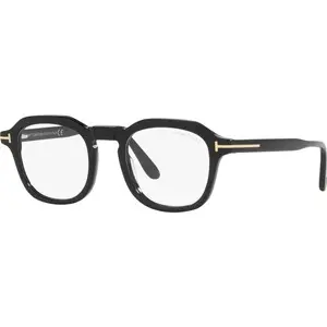 TOM FORD 49mm Round Optical Glasses - Black