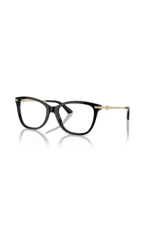 JIMMY CHOO 52mm Rectangle Full Rim Eyeglasses - Black