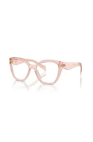 Prada 52mm Irregular Eyeglasses Pink