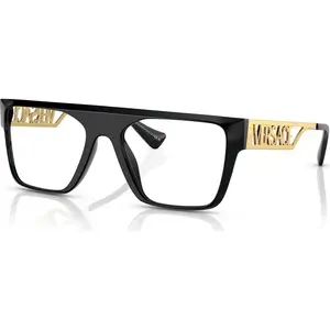 Versace 55mm Rectangle Optical Glasses - Black