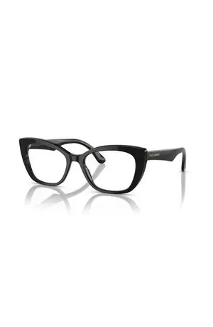 Dolce & Gabbana 54mm Cat Eye Optical Glasses - Black