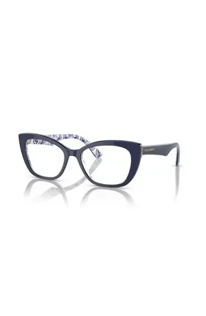 Dolce & Gabbana 54mm Cat Eye Optical Glasses - Blue