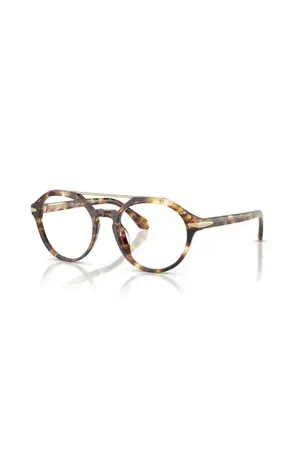 Giorgio Armani 49mm Round Optical Glasses - Tortoise