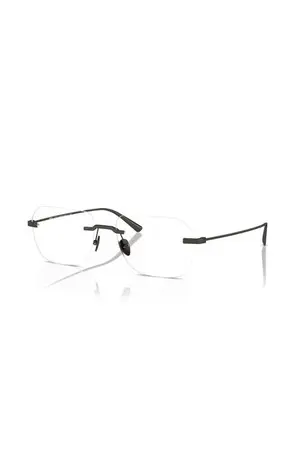 FERRARI 55mm Rectangle Eyeglasses - Silver Black