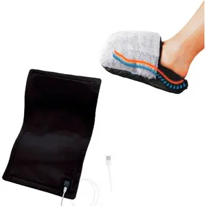 PURSONIC Ultimate Heat & Relaxation Duo Foot Warmer + Xl Heating Pad Bundle - Black