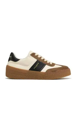 J/SLIDES NYC Retro Leather Sneakers - Natural