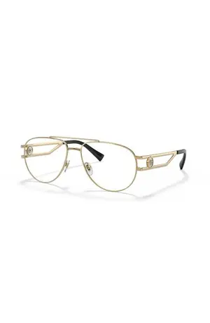 Versace 57mm Full Rim Pilot Eyeglasses - Gold