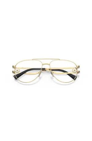 Versace 57mm Full Rim Pilot Eyeglasses
