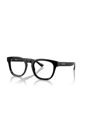 FERRARI 49mm Round Full Rim Optical Glasses - Black