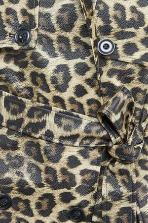 WAREHOUSE Animal Print Full-length Trench Coat