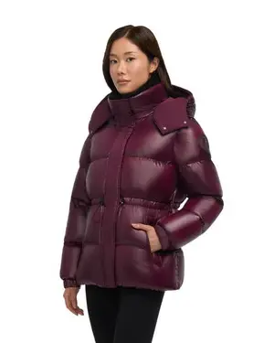 Pajar Halo Puffer With Removable Hood - Mulberry