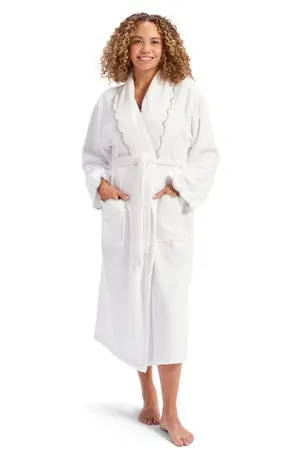 CHRISTY Scallop Edge Super Soft Luxury Robe - Silver