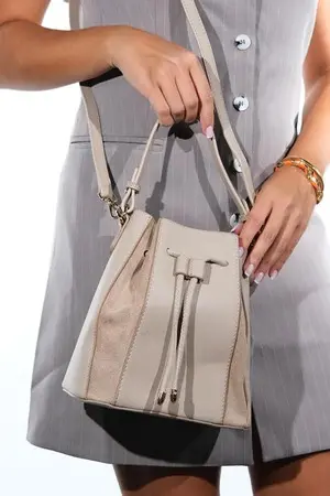 FOREVER & ALWAYS SHOES Maralis Leather Shoulder Bag - Beige
