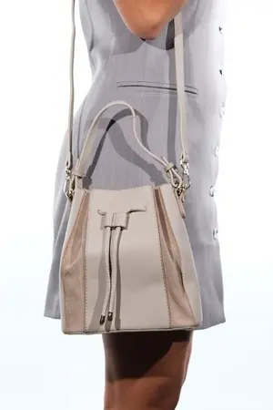 FOREVER & ALWAYS SHOES Maralis Leather Shoulder Bag - Beige