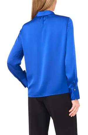 Halogen Charmeuse Button-up Shirt - Opulant Blue