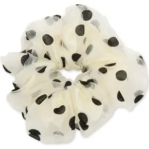 Lele Sadoughi Oversized Polka Dot Scrunchie - Ivory 100