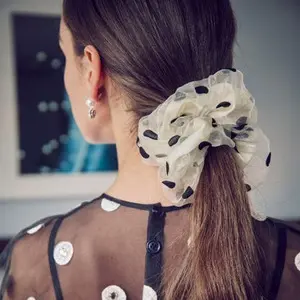 Lele Sadoughi Oversized Polka Dot Scrunchie