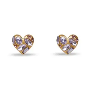 Lele Sadoughi Molten Heart Button Earrings - Lilac 500