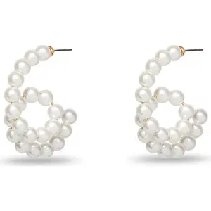 Lele Sadoughi Loop-de-loop Hoop Earrings - Pearl 100