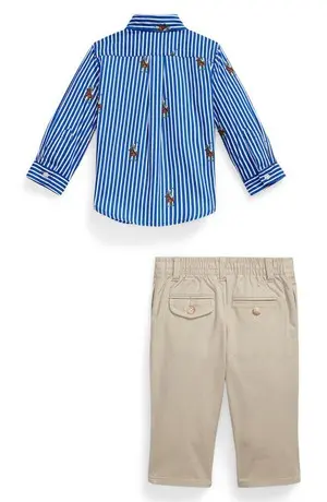 Ralph Lauren Stripe Button-down Shirt & Pants Set