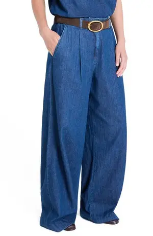 TWP Hudson St Pleated Wide-leg Jeans