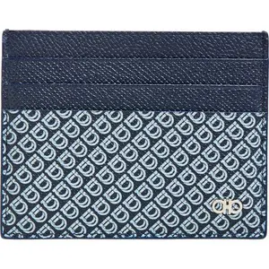 FERRAGAMO Micro Gancio Card Holder - New Navy Nero