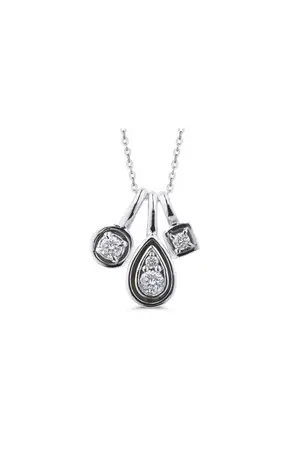 SEED2STONE Diamond Cluster Pendant Necklace - Silver